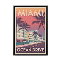 Neon Sunset Miami Art Print: 80s Retro Summer Breeze Poster - Etsy
