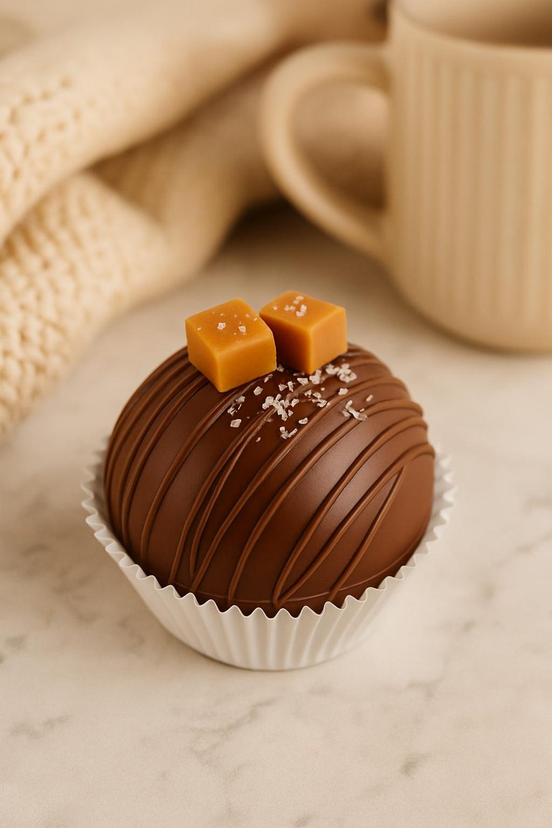 Salted Caramel Hot Cocoa Bomb • Single Gourmet Chocolate Bomb • Cozy ...