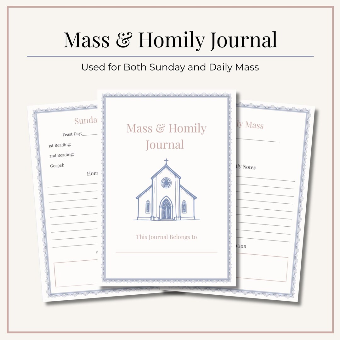 Mass & Homily Journal | Catholic Mass Notes - Etsy