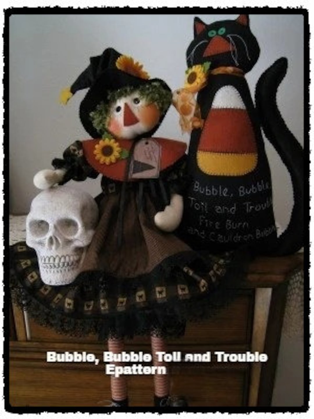 Raggedy Witch & Cat Doll Pattern: Halloween Decor (instant Download) - Etsy