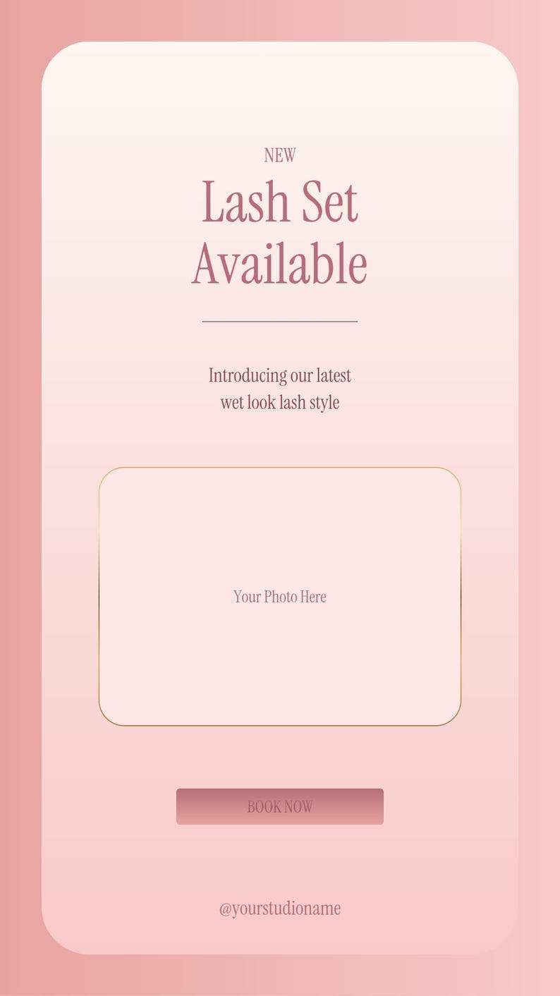 Rose Gold Lash Tech Canva Templates | Lash Artist Social Media Pack ...
