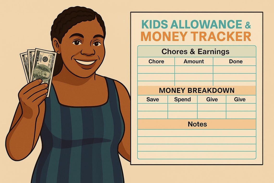 Kids Allowance Tracker Printable | Money & Savings Chart for Kids ...