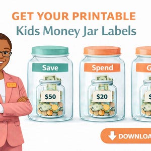 Kids Money Jar Tracker Printable | Save Spend Give Chart | Visual ...