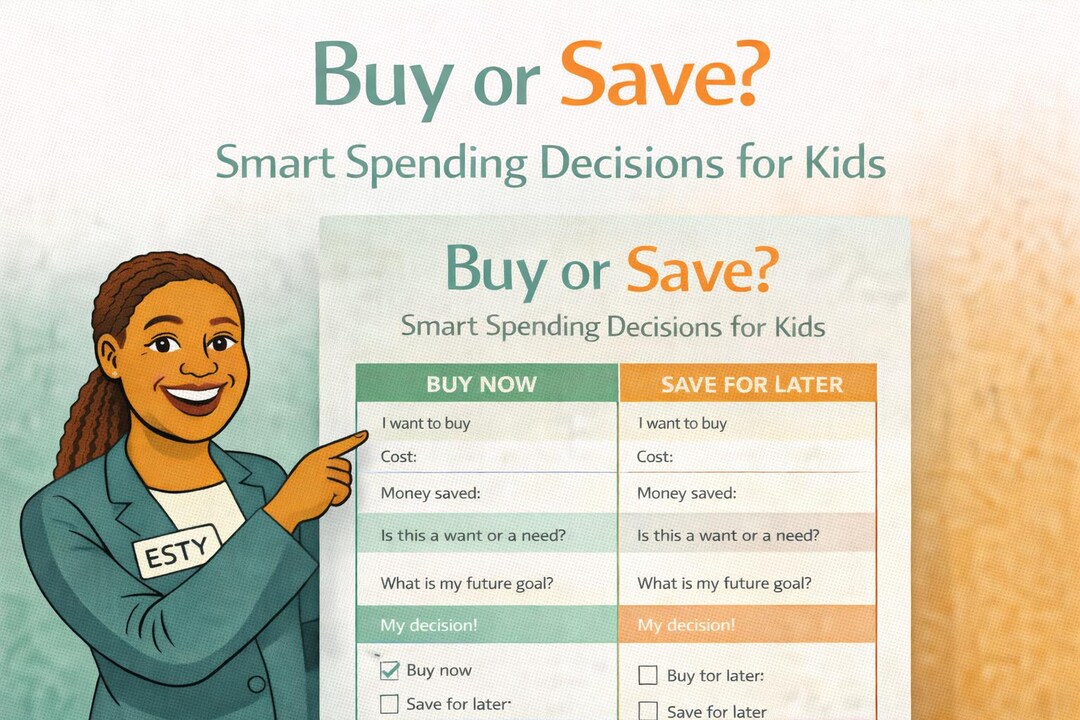 Kids Spending Decision Chart Printable | Buy or Save Worksheet | Smart ...