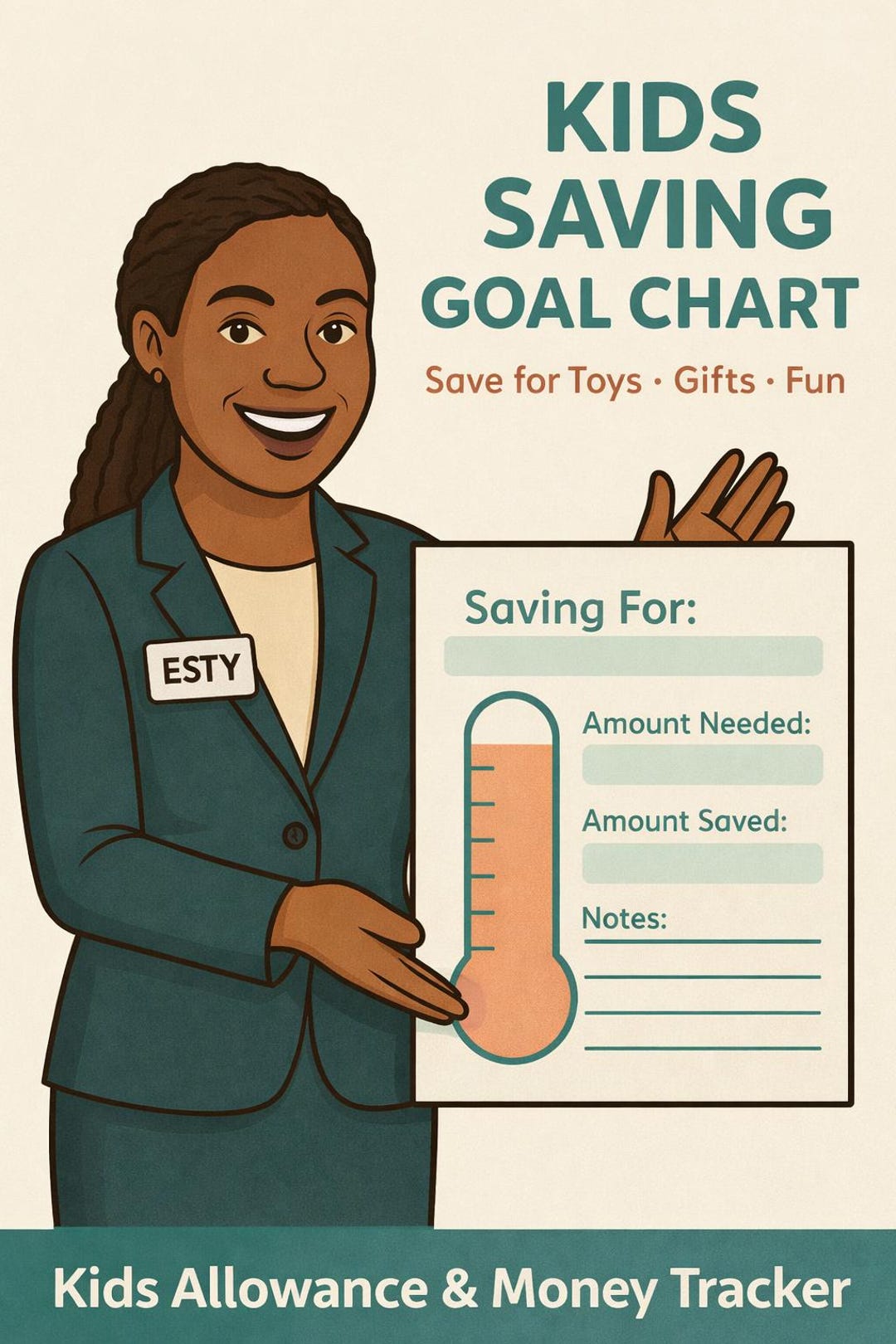 Kids Savings Goal Chart Printable | Money Goal Tracker for Kids | Save ...