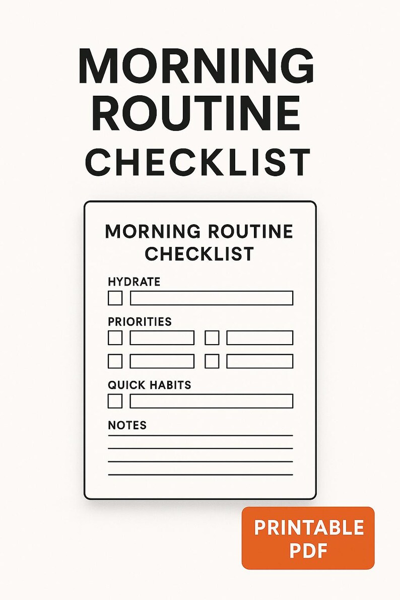 Morning Routine Checklist | Daily Morning Habits | Productivity ...