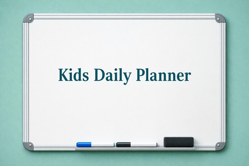Kids Daily Planner Printable | Mint + Peach | Chores + Homework + Goals ...