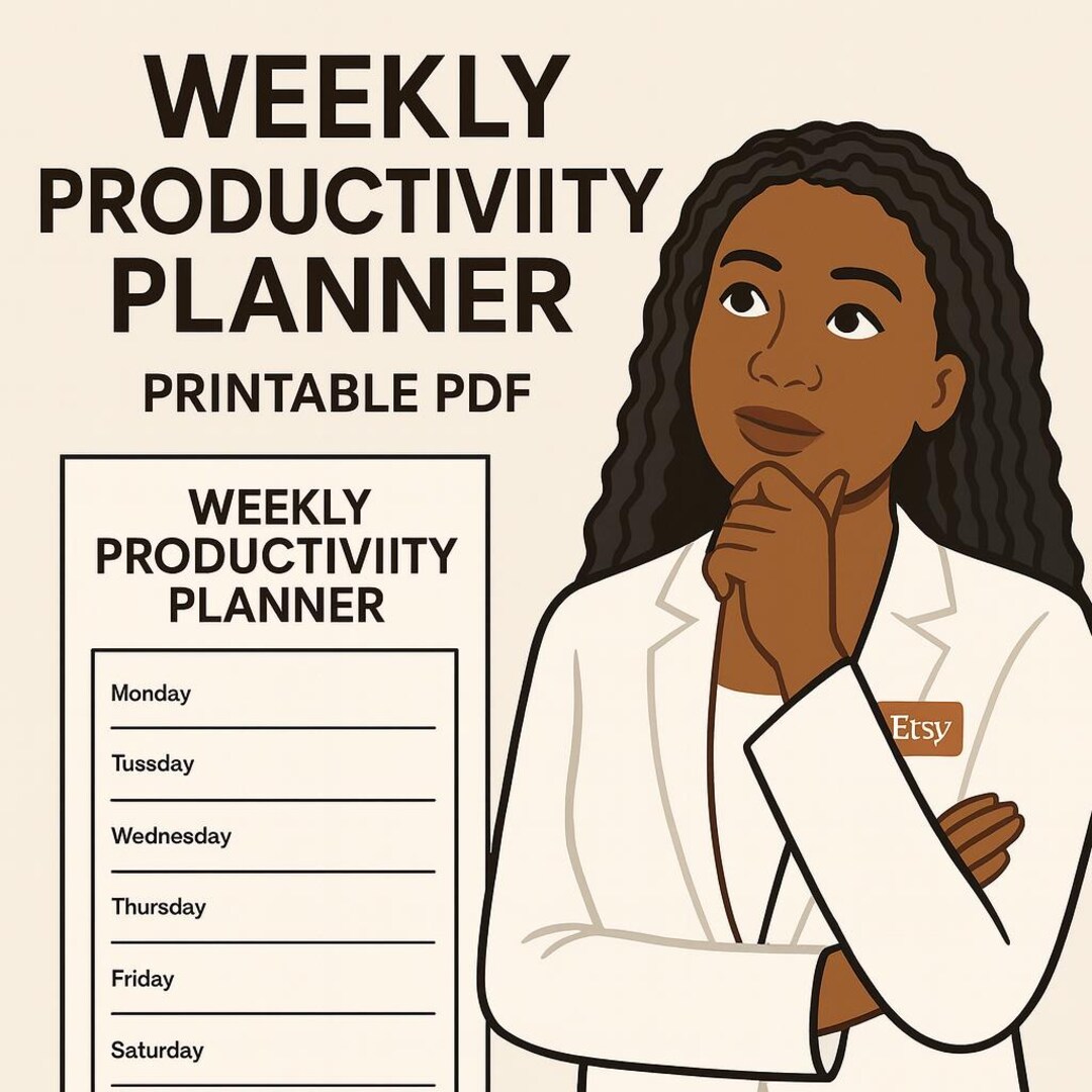 Weekly Productivity Planner: Printable PDF - Etsy