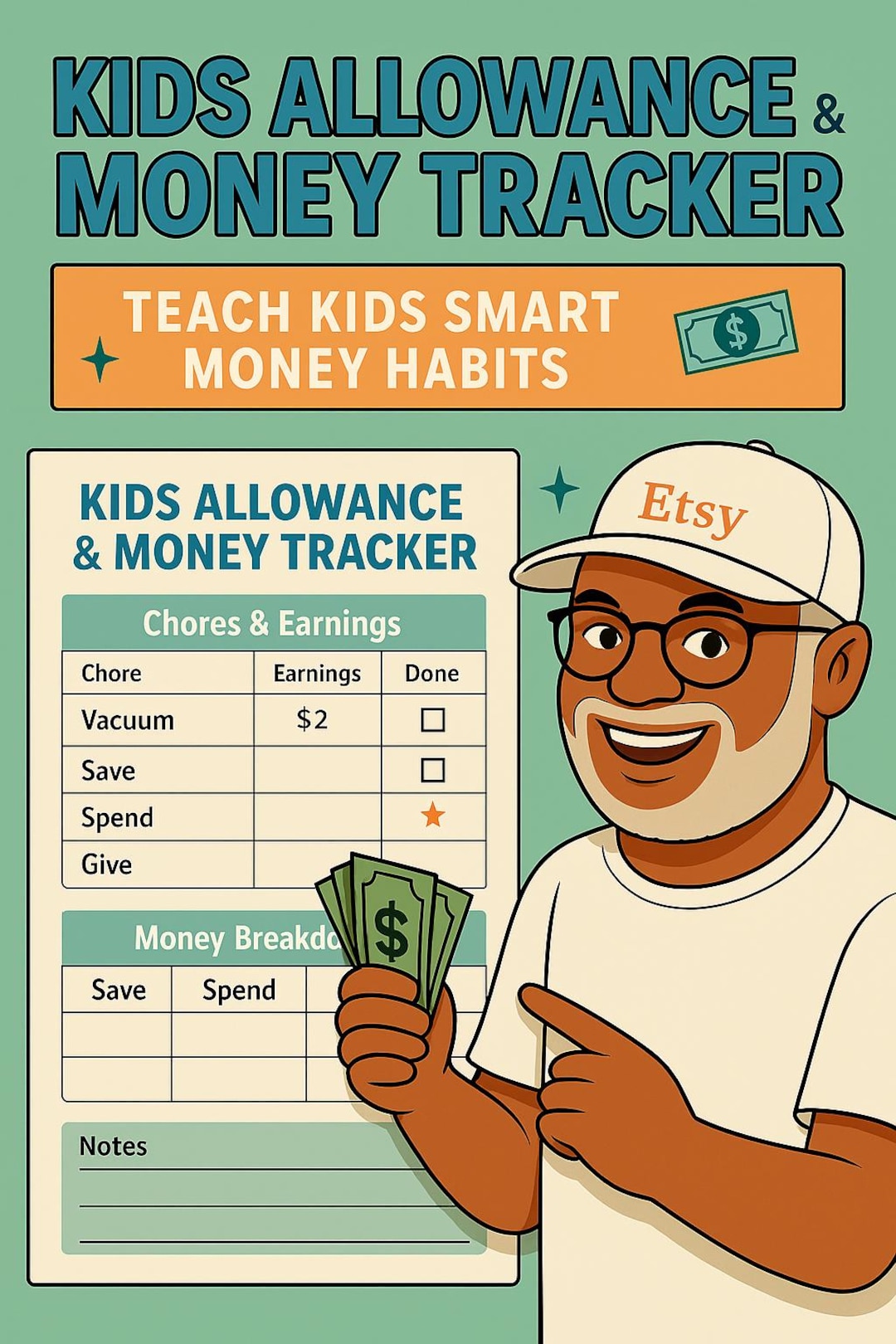 Kids Allowance Tracker Printable | Money & Savings Chart for Kids ...
