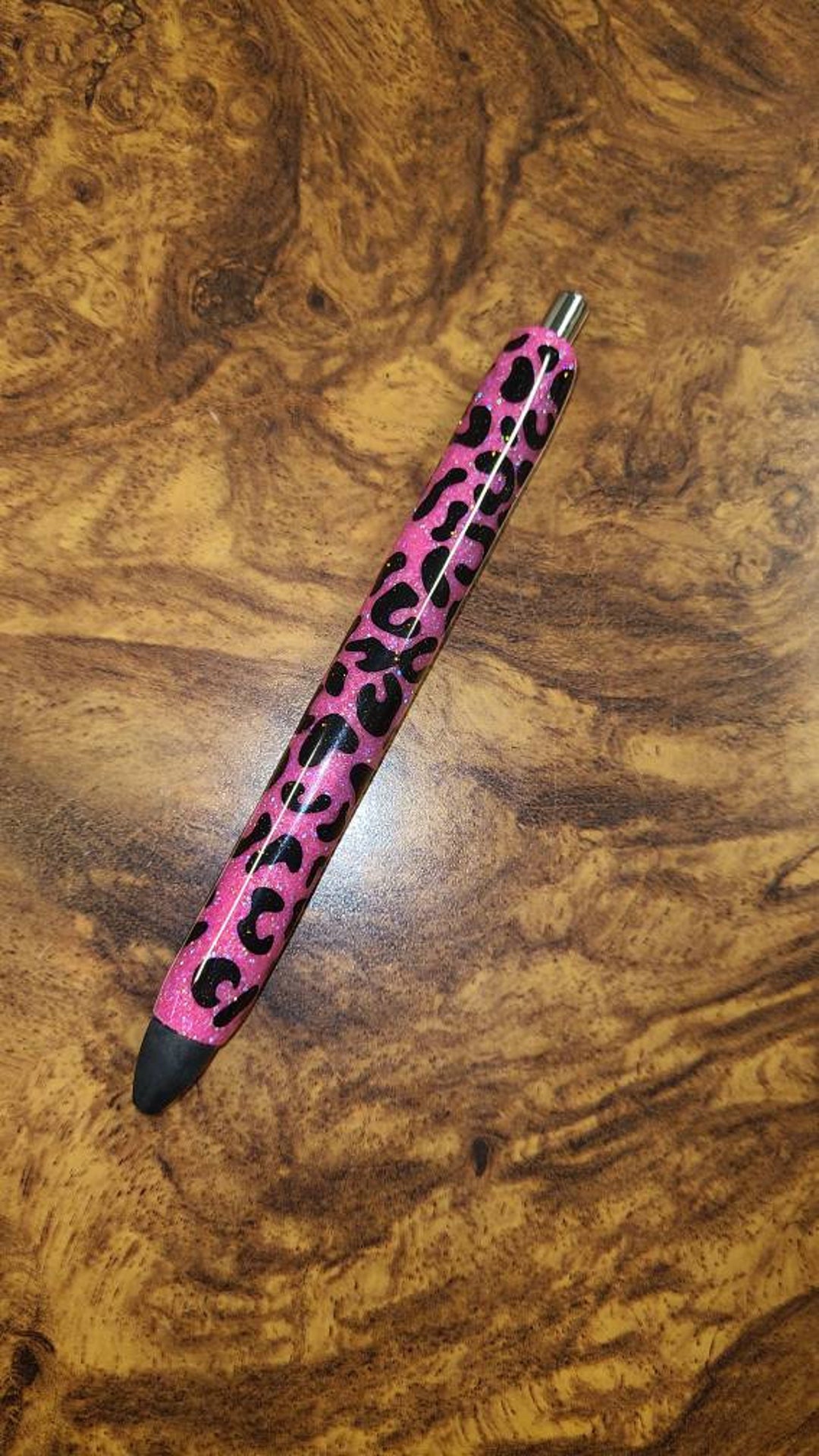 Leopard Glitter Pen, Leopard Epoxy Pen, Glitter Pen, Leopard, Animal ...