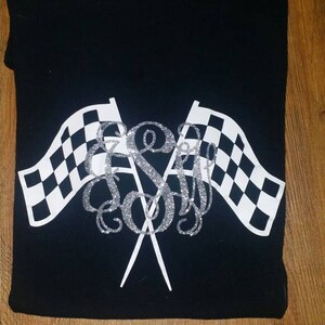 Checkered Flag Shirt, Checkered Flag Monogram Shirt, Gift for Her, Race ...