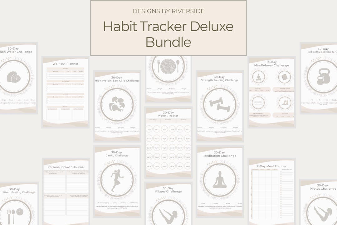 Wellness Habit Tracker Bundle | Printable Planners (PDF) - Etsy