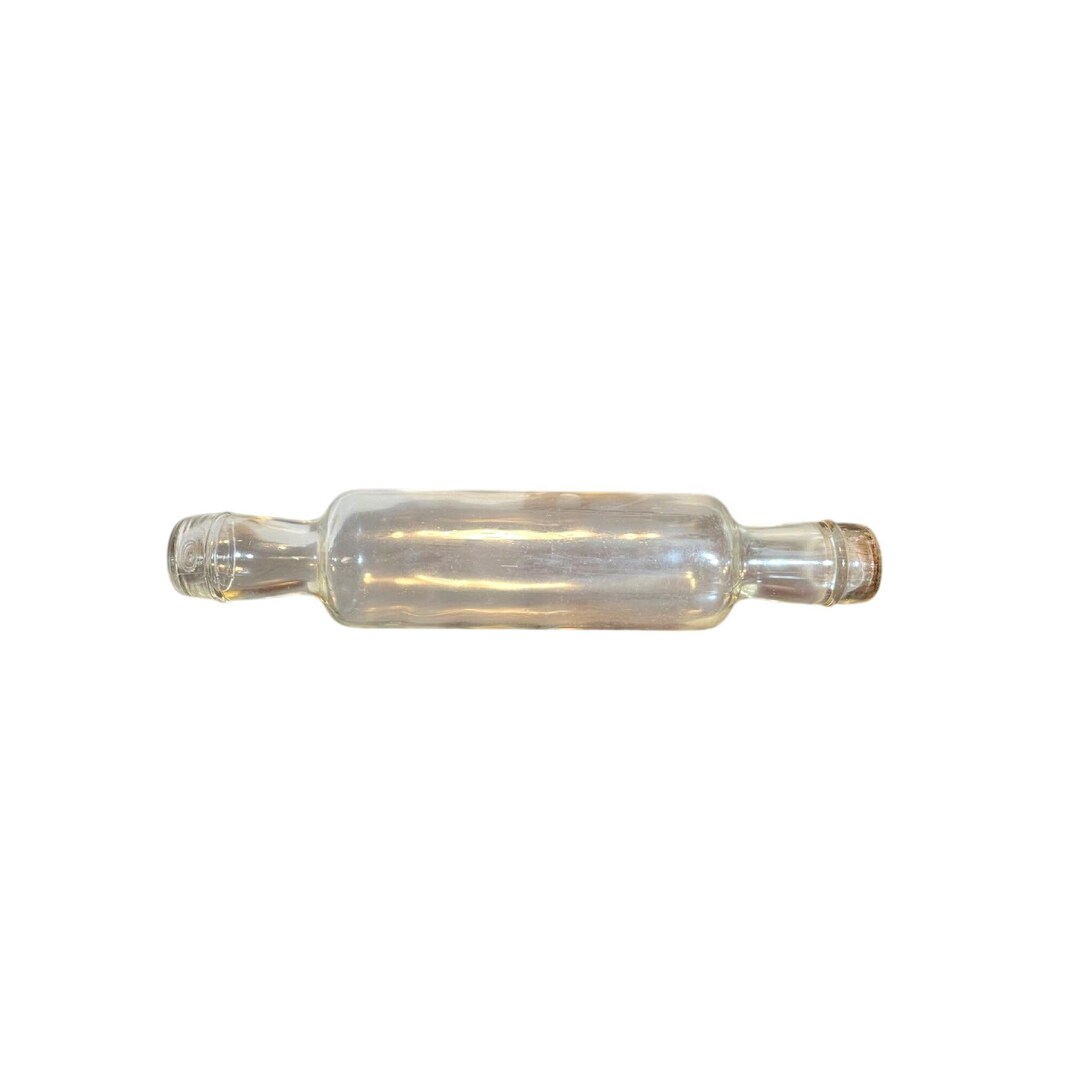 Antique Maryland Glass Clear Glass Rolling Pin With Cork Stopper - Etsy