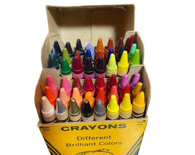 Vintage Crayola Crayons 48 Count Box Binney & Smith W/6 Retired Colors ...