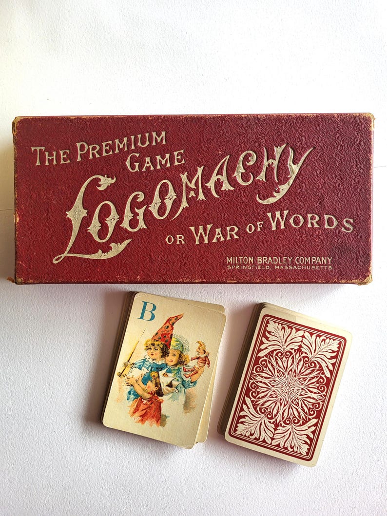 Antique Logomachy Card Game From Early 1900's, Victorian Word Game - Etsy