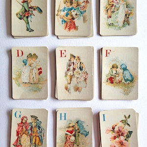 Antique Logomachy Card Game From Early 1900's, Victorian Word Game ...