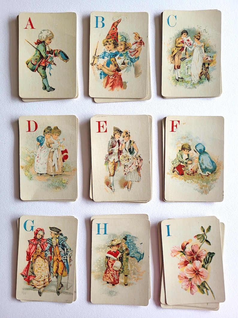 Antique Logomachy Card Game From Early 1900's, Victorian Word Game - Etsy