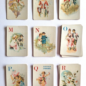 Antique Logomachy Card Game From Early 1900's, Victorian Word Game ...