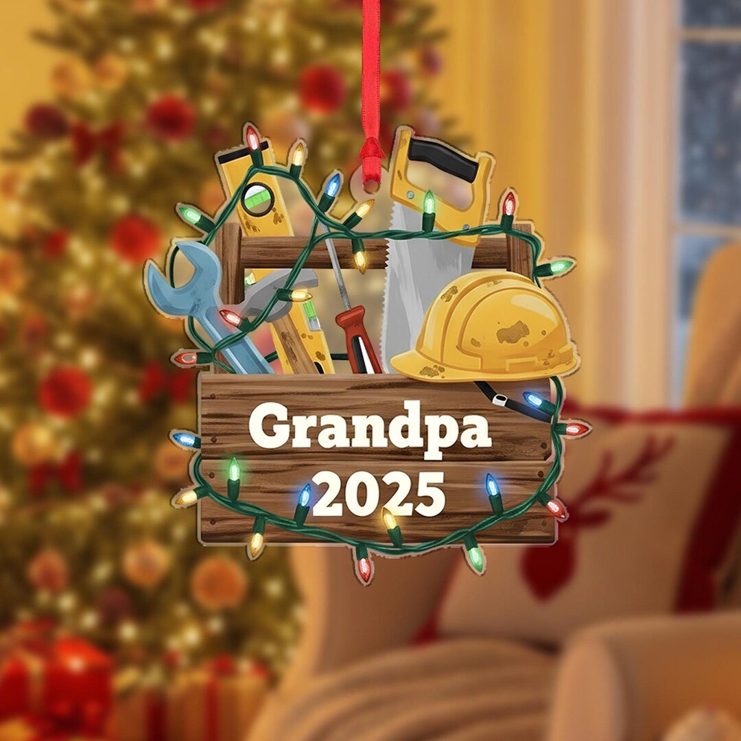 Custom Grandpa Toolbox Christmas Ornament, Personalized Gift for Handy ...