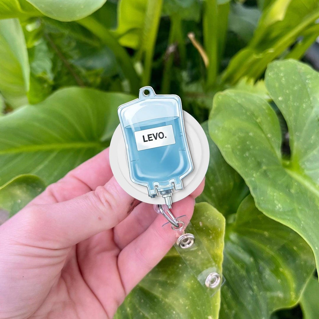 Personalized IV Bag Badge Reel - Custom Medication Retractable ID ...