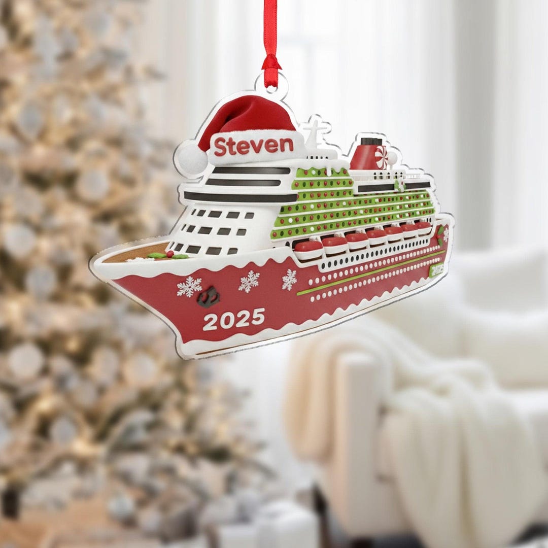 Personalized Gingerbread Cruise Ship Ornament, Custom Acrylic Christmas ...