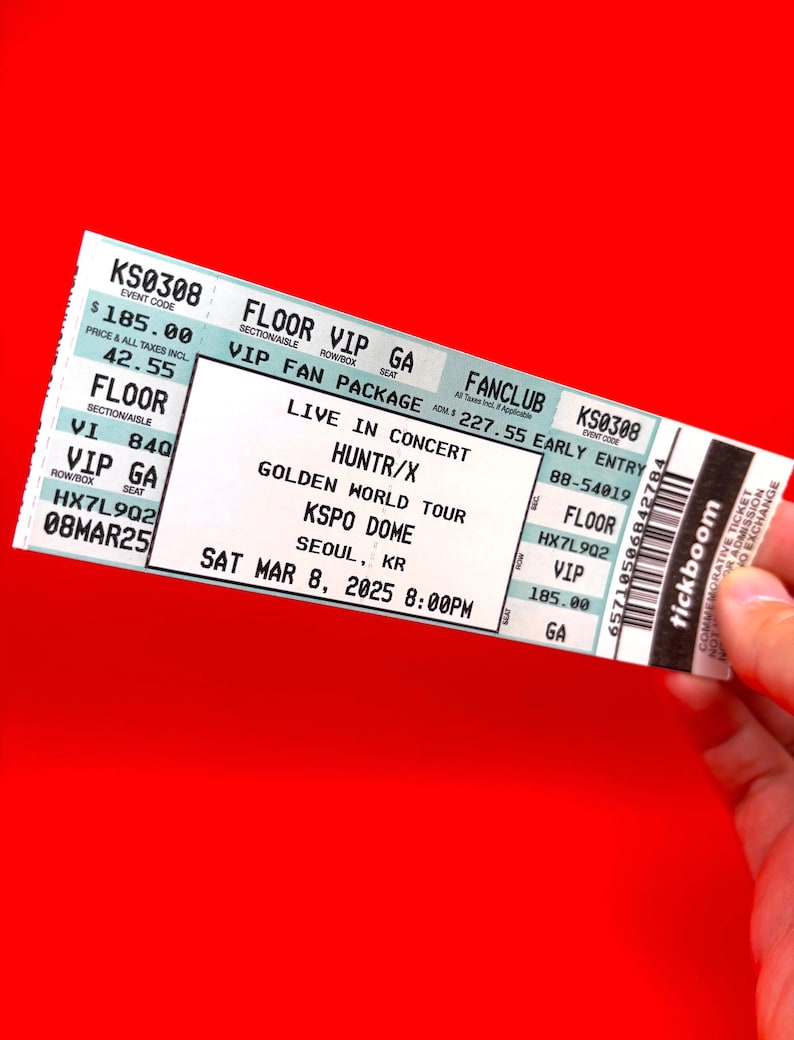 Huntrix Concert Ticket – K-pop VIP Show Collectible – Movie Inspired ...