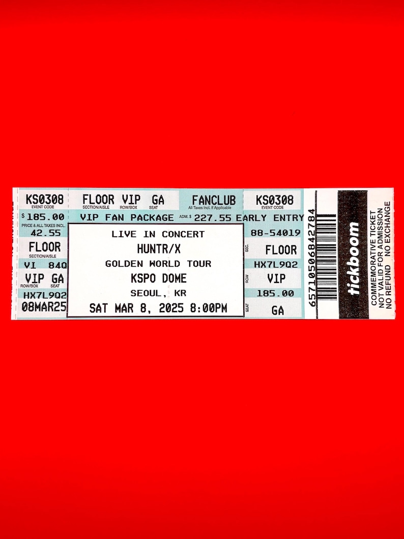 Huntrix Concert Ticket – K-pop VIP Show Collectible – Movie Inspired ...