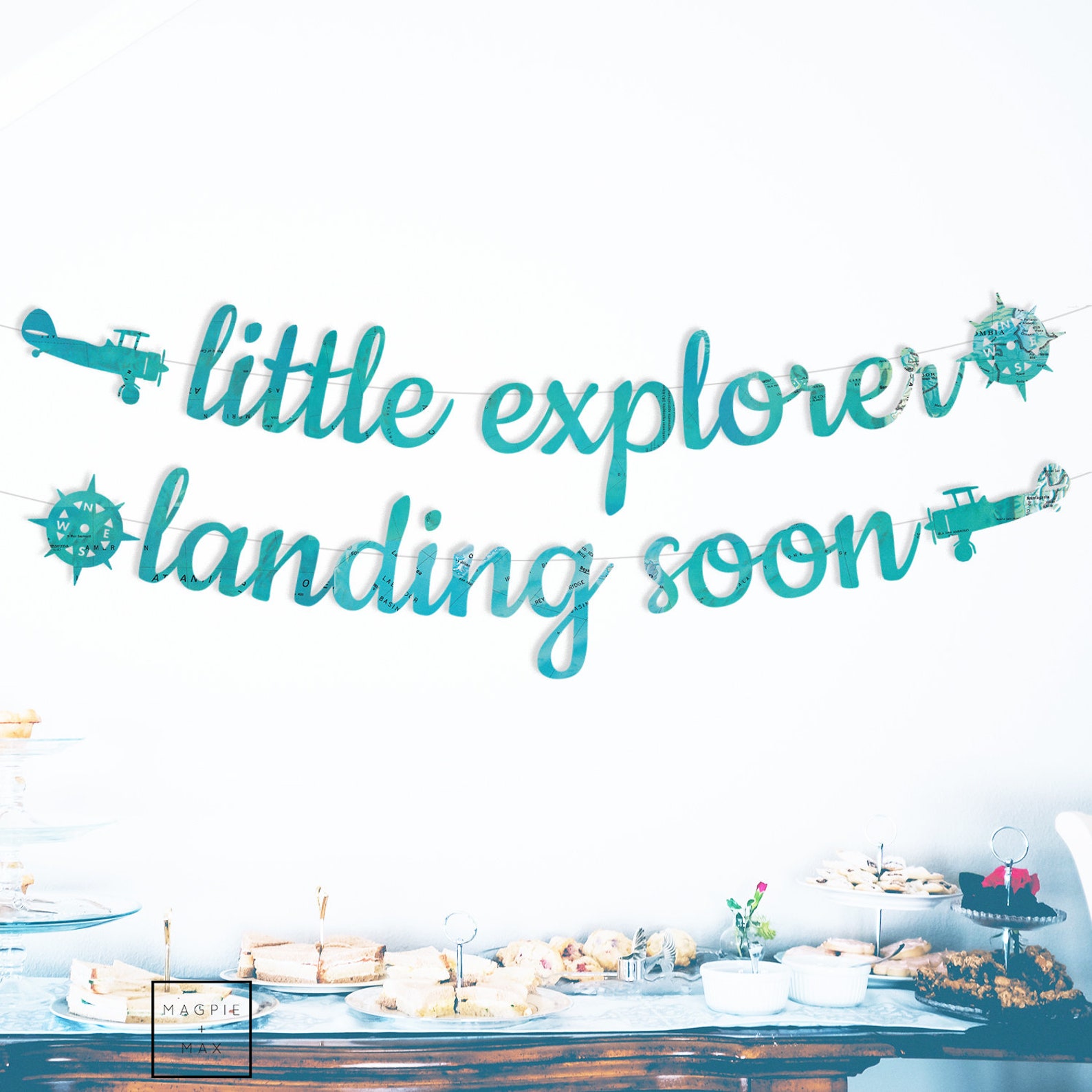 Little Explorer Landing Soon Banner, Maps Banner,photo Booth,banner for ...