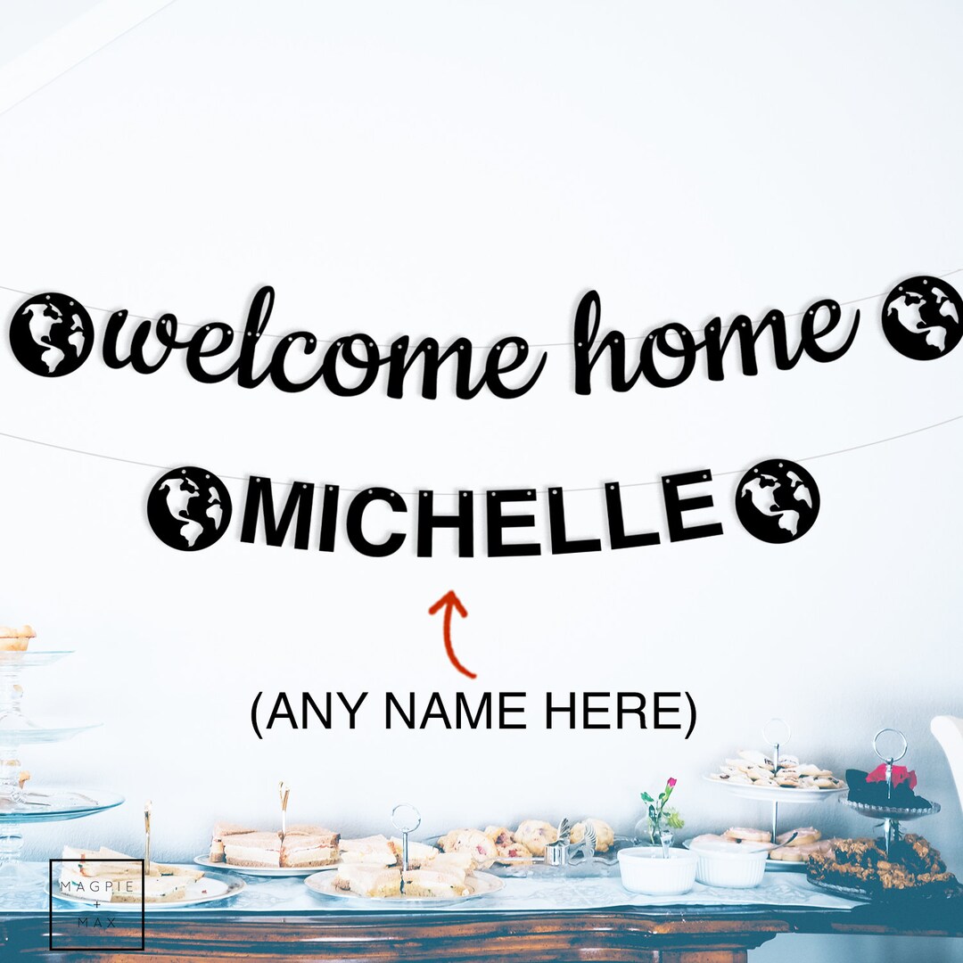 Welcome Home Banner, Customize by Adding a Name, Pick Your Color ...