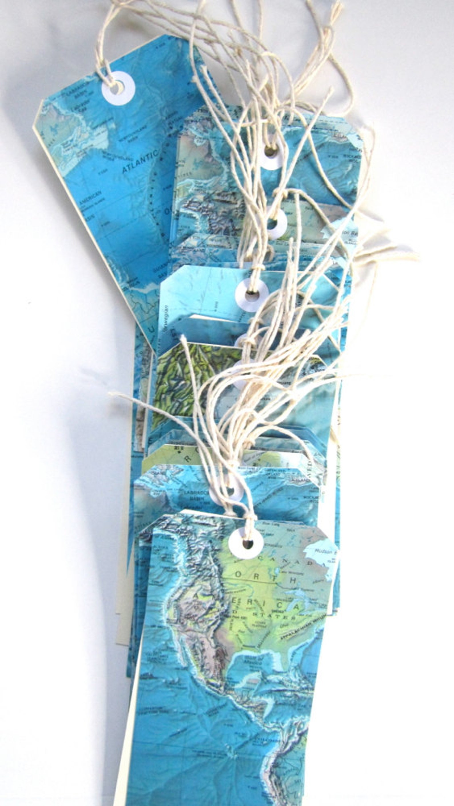 Map Tags, Map Wish Tags, Luggage Tags, Save the Dates, Vintage Map ...