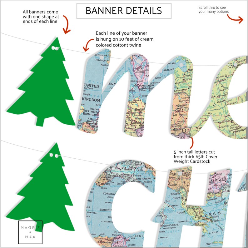 Map Theme Christmas Merry Christmas Map Banner Map Banner - Etsy