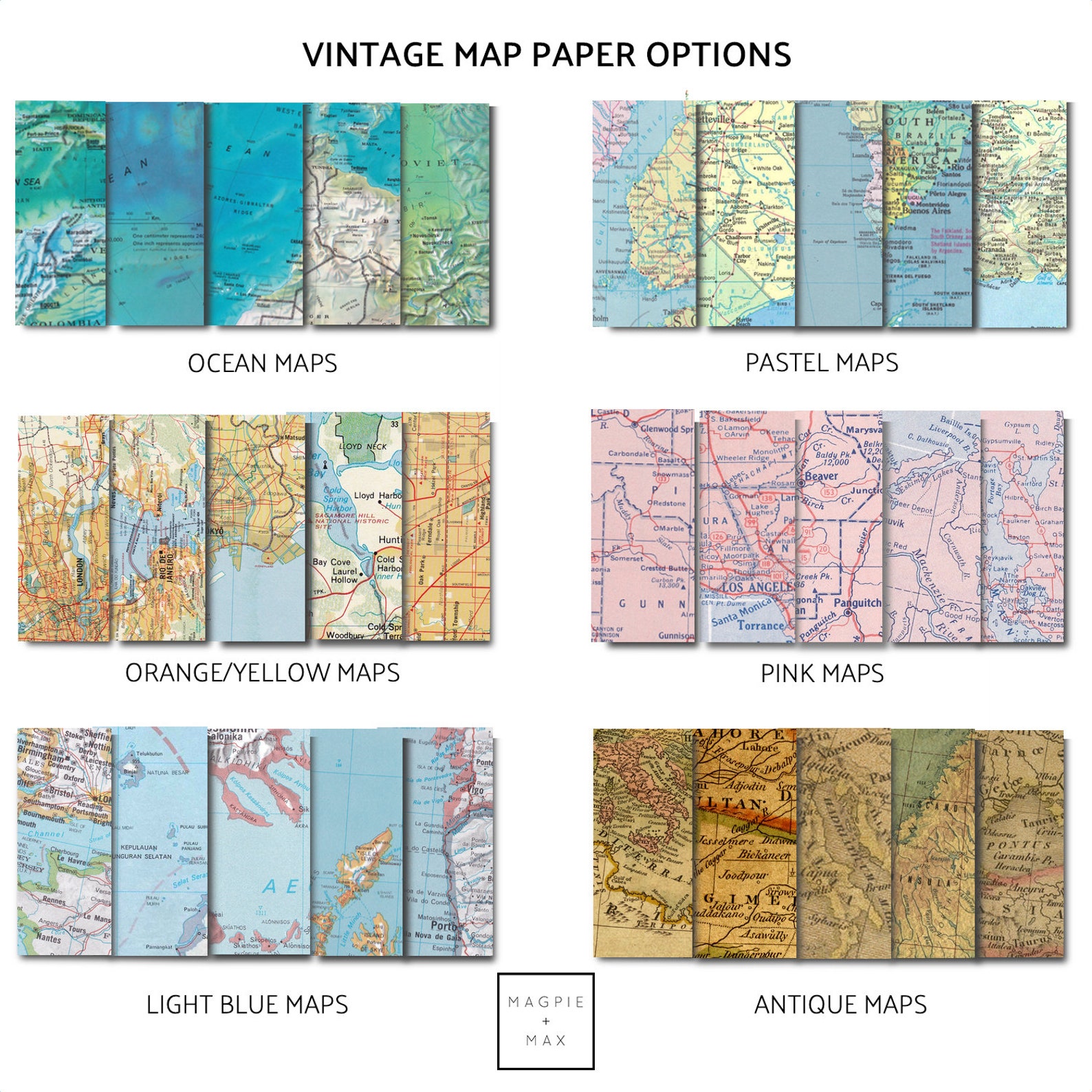 Map Tags, Map Wish Tags, Luggage Tags, Save the Dates, Vintage Map ...