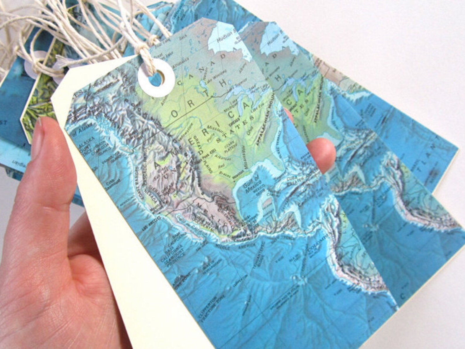 Map Tags, Map Wish Tags, Luggage Tags, Save the Dates, Vintage Map ...