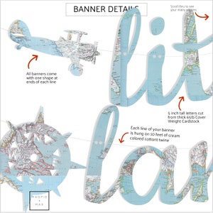 Little Explorer Landing Soon Banner, Light Blue Maps, Baby Shower ...