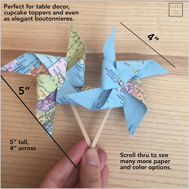 Pinwheel Cupcake Topper and Party Decoration. Pinwheel Kit. Shipped ...