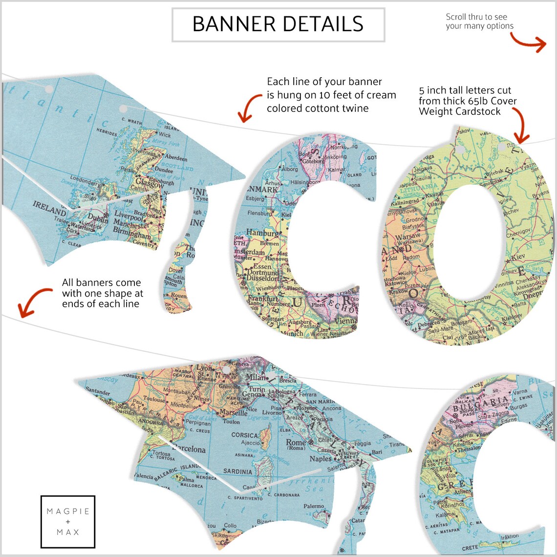 Customized Graduation Banner, Maps, With Name, Congratulations Banner ...