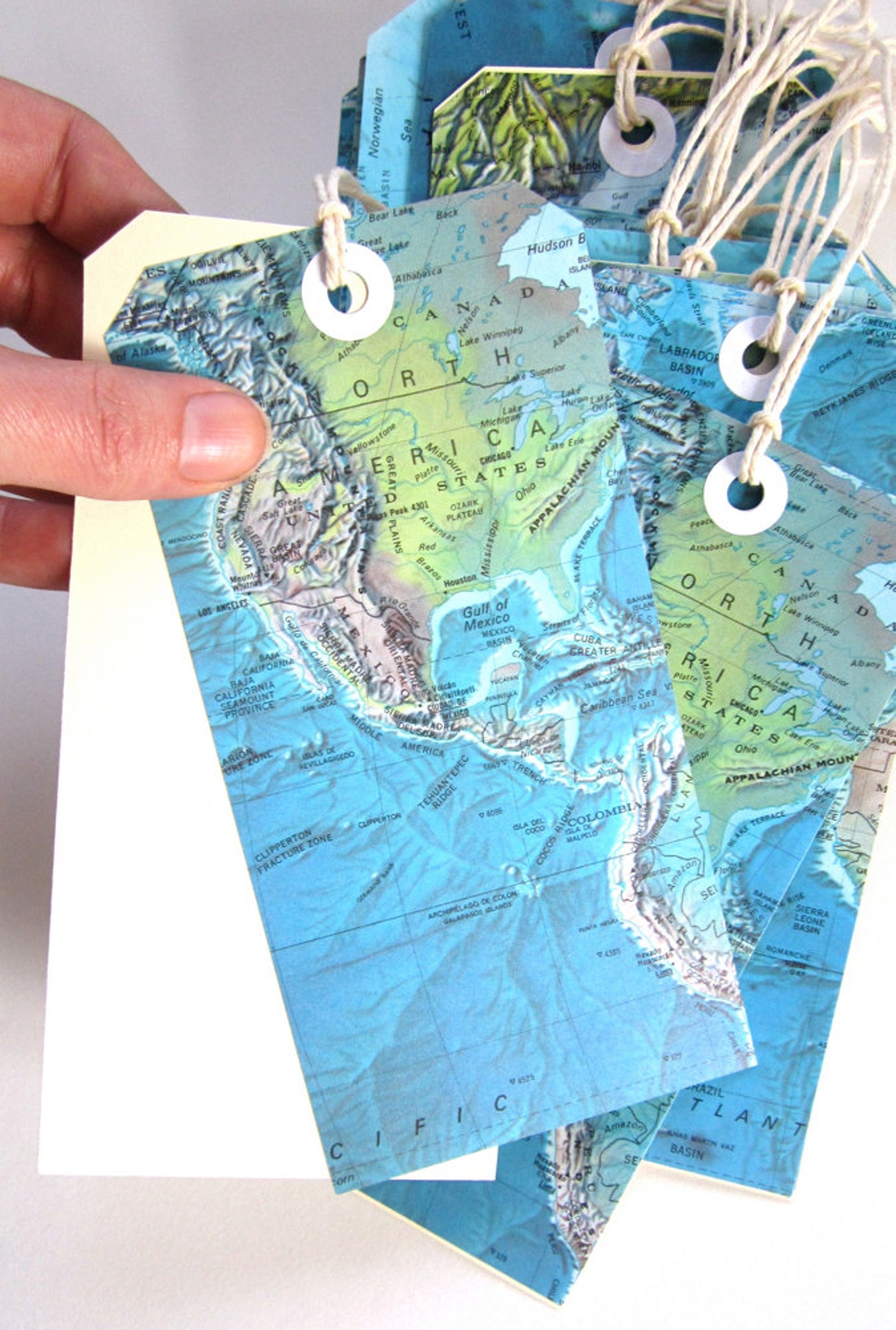 Map Tags, Map Wish Tags, Luggage Tags, Save the Dates, Vintage Map ...