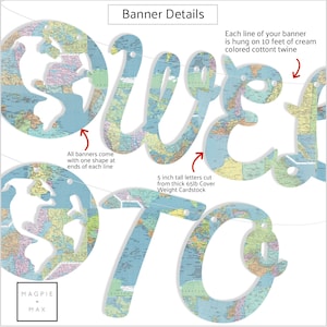 Welcome to the World Banner, Pastel Maps, First Birthday, Baby Shower ...