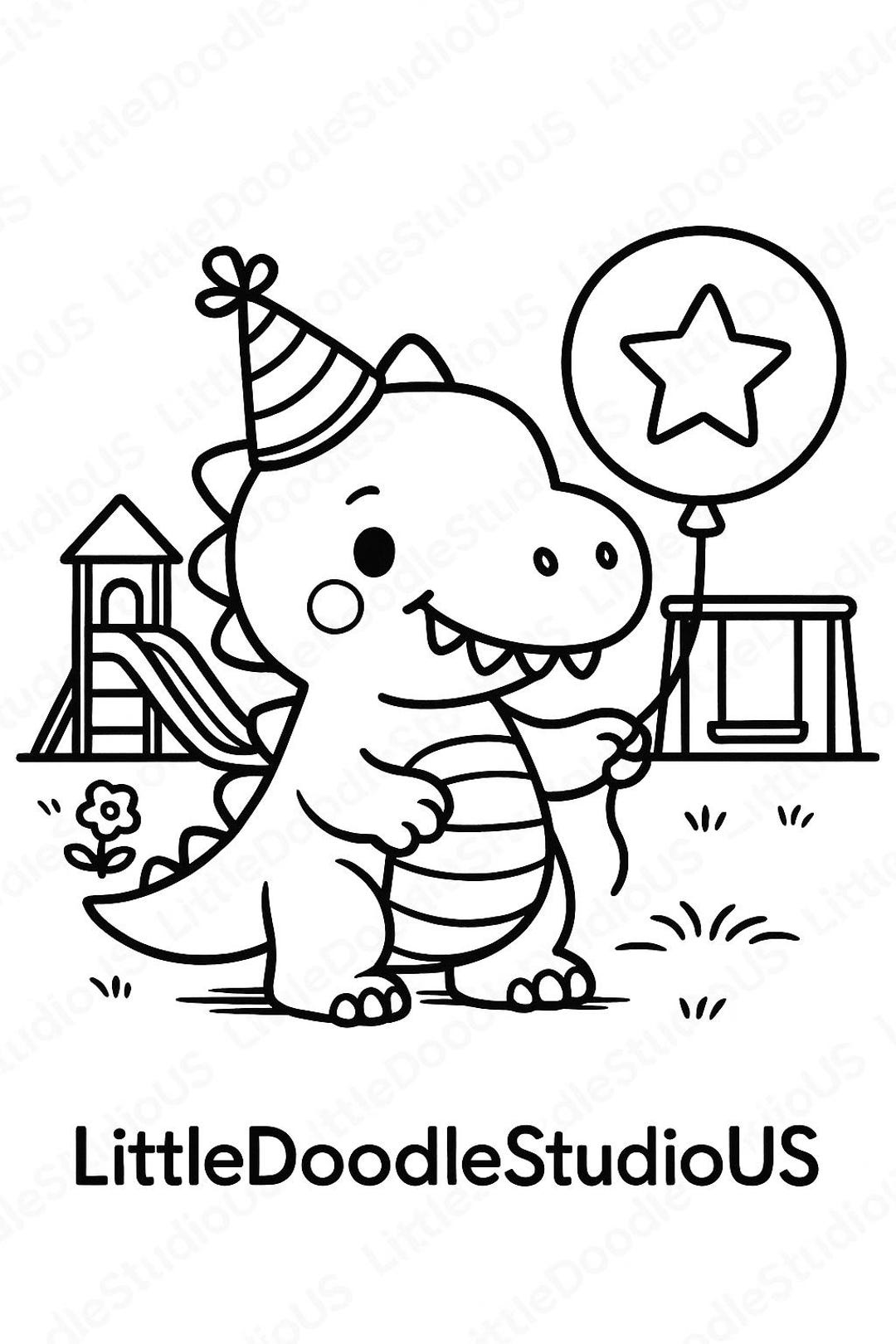 Cute Dinosaur Coloring Page for Kids | Preschool Printable | Toddler ...