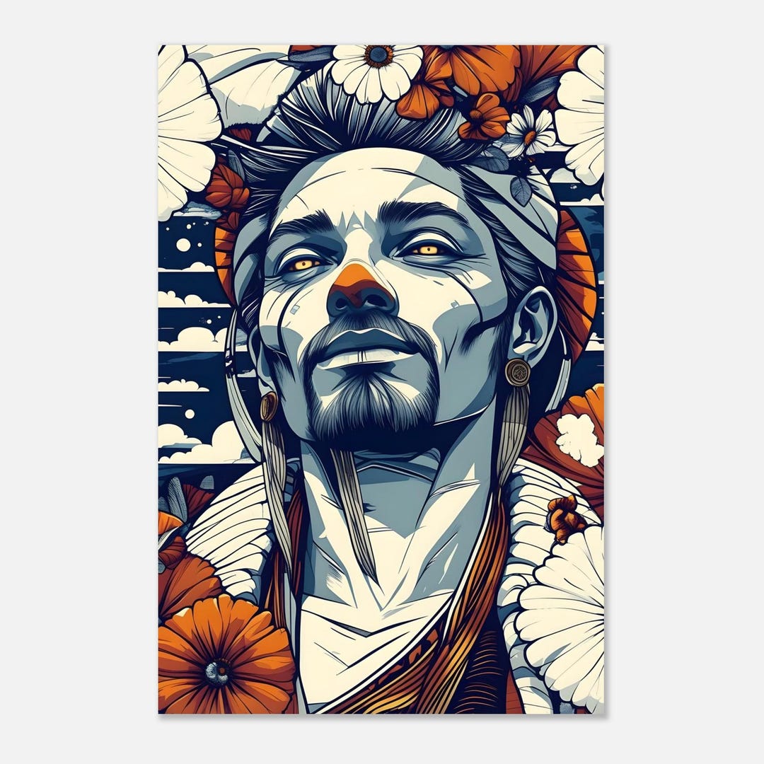 Floral Sage Portrait Art Print | Modern Bohemian Wall Decor - Etsy