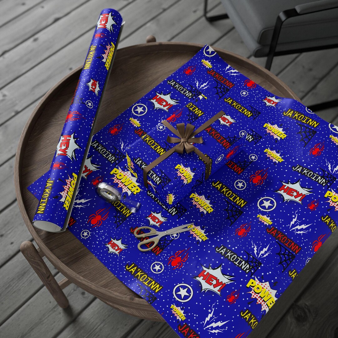 Retro Comic Superhero Wrapping Paper | Wrapping Papers - Etsy