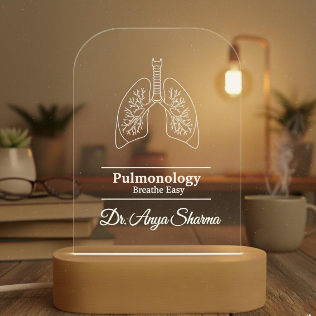 Custom Respiratory LED Sign, Lungs Art, Personalized Name Lamp for ...