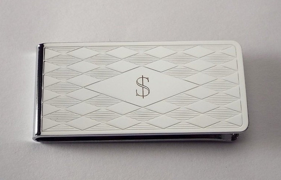 Custom Engraved Personalized Money Clip Chrome Plated With Diamond ...