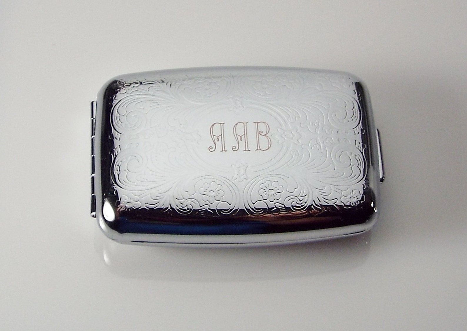 Custom Engraved Pill Box Personalized Scroll Design Silver Two - Etsy