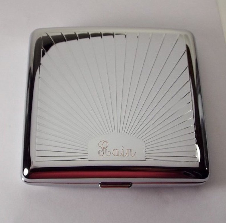 Personalized Cigarette Case Custom Engraved Kings Sun Ray Design Double ...