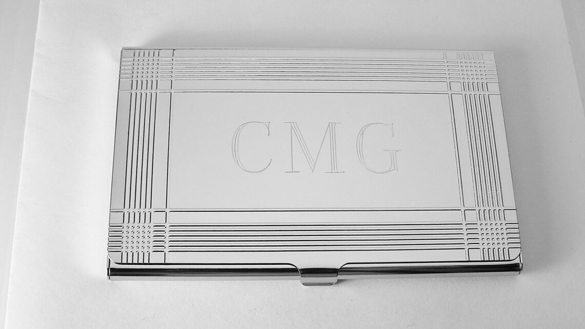 Business Card Case Custom Engraved Personalized Card Case | Etsy