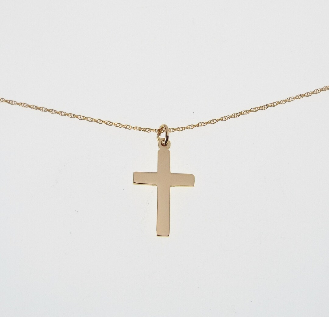 Personalized Custom Engraved Small Gold Filled Cross Pendant - Hand ...