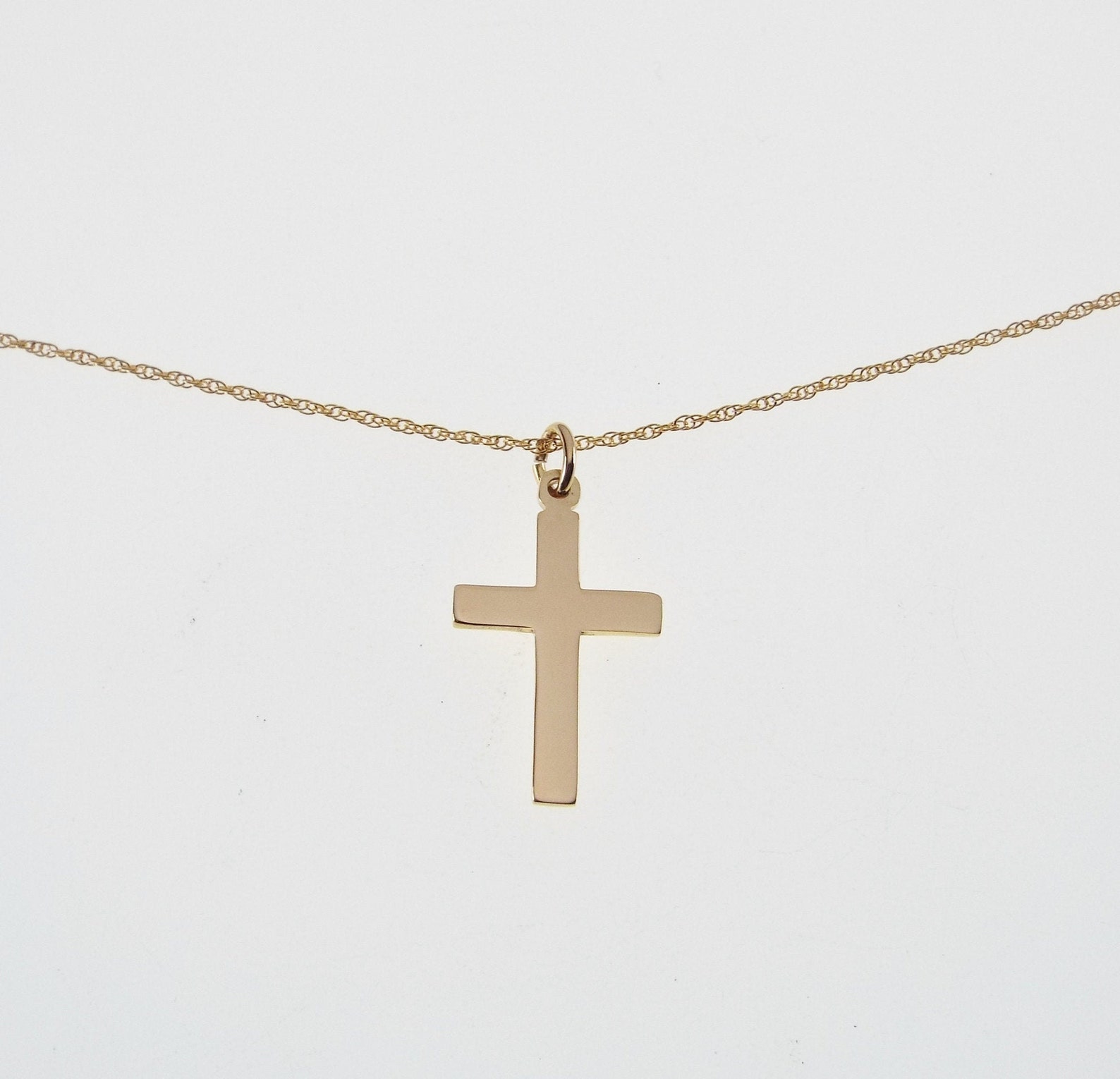 Personalized Custom Engraved Small Gold Filled Cross Pendant | Etsy