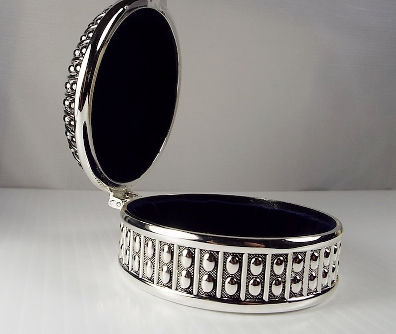 Custom Engraved Personalized Silver Plated Round Beaded Design | Etsy