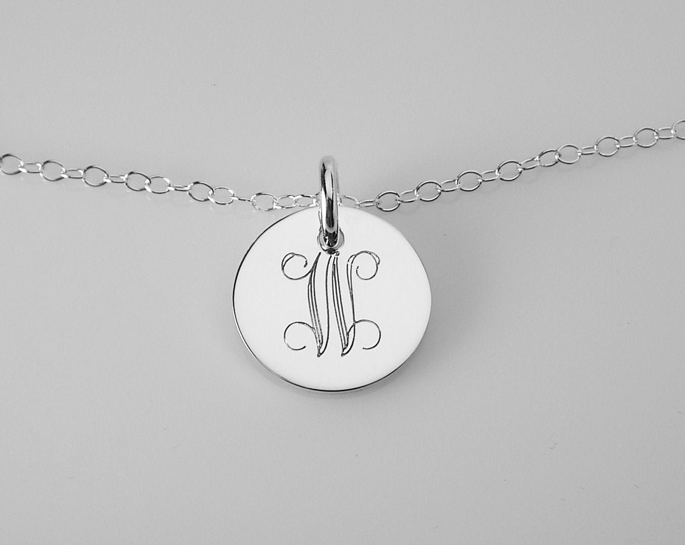Monogram Jewelry Custom Engraved Personalized Sterling Silver | Etsy